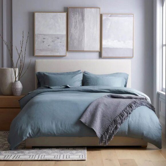Quince | Bedding | Quince Nwot European Linen Dusty Blue King Sheet Set ...